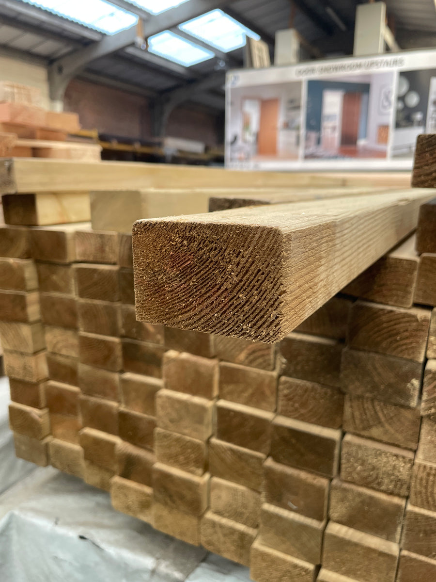 Treated Smooth C16+ Sawn Carcassing 75 x 47mm (EX 3X2), 2.4 metre leng ...