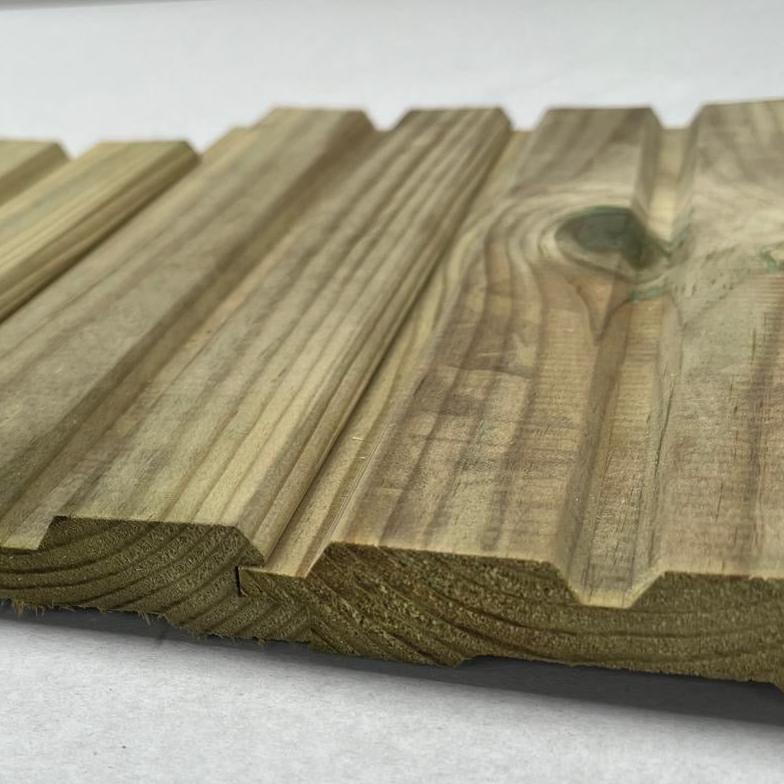 Tanalised T&G Scandinavian Redwood Double Shadowgap Slatwall Cladding ...