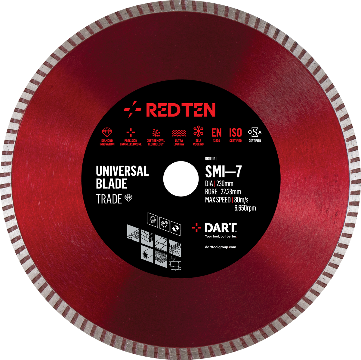 DART Red Ten TRADE SMI-7 Diamond Blade 115Dmm x 22B – Cleveland Timber