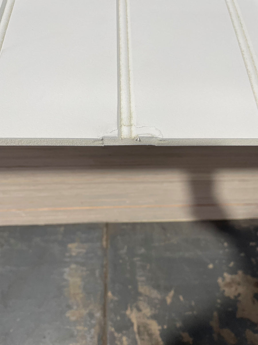 Damaged Short Groove Butt & Bead White Primed Moisture Resistant MDF P ...